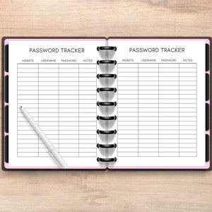 Printable Password Tracker Printable Happy Planner Insert Printable ...