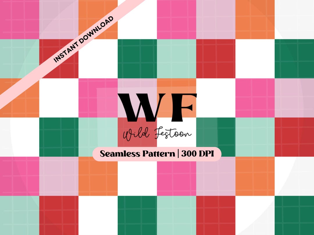 Retro Christmas Checkered Seamless Pattern Groovy Check Pattern ...