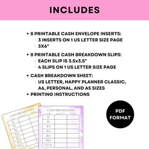 Printable Budget Breakdown Bundle Cash Envelope Breakdown Sheet ...