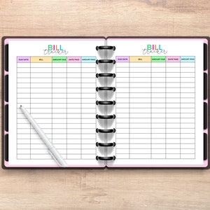 Printable Bill Tracker Printable Monthly Bill Checklist Printable ...