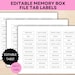 Editable Memory Box File Tab Labels Memory Box Labels Kids Keepsake Box ...