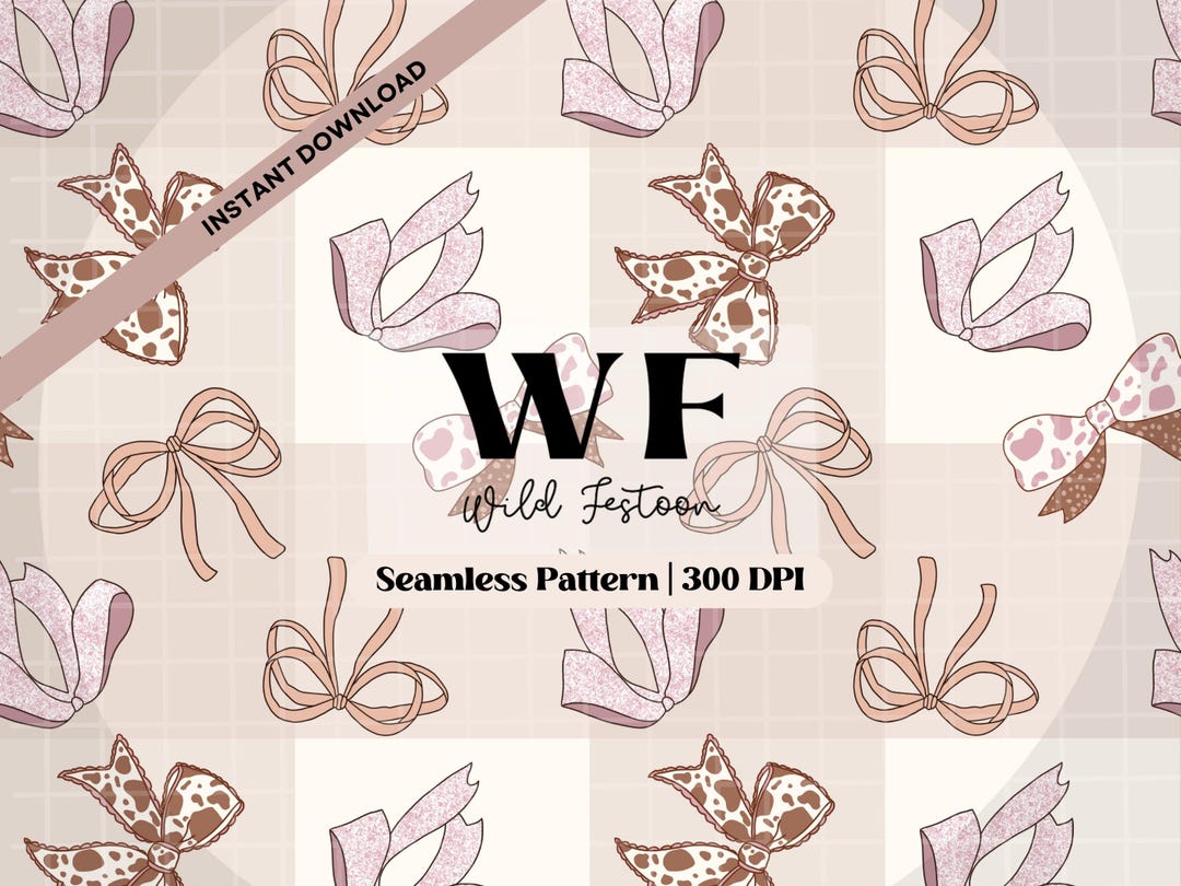 Pink Coquette Cow Print Seamless Pattern Pink Gingham Seamless Pattern ...