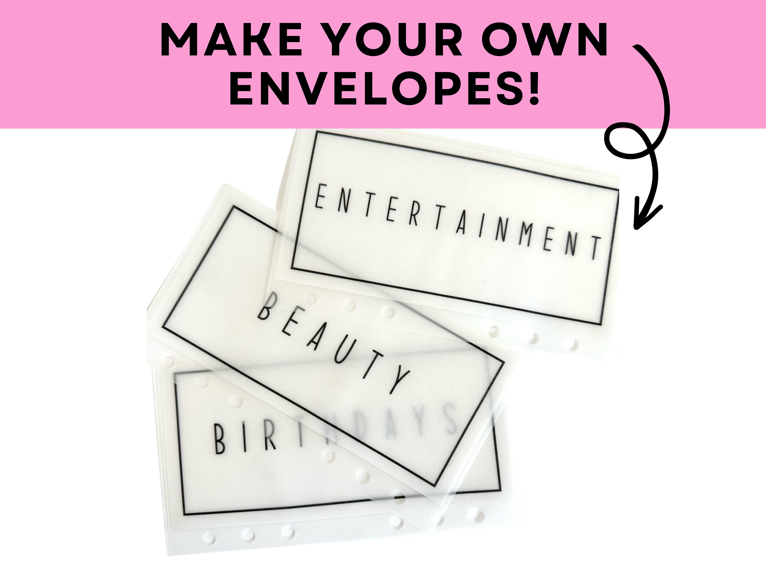 Editable DIY Frosted Budget Binder Envelope Printable Budget Envelope ...