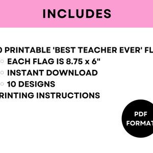 Printable Teacher Appreciation Pennant Flag Printable Best Teacher Sign ...