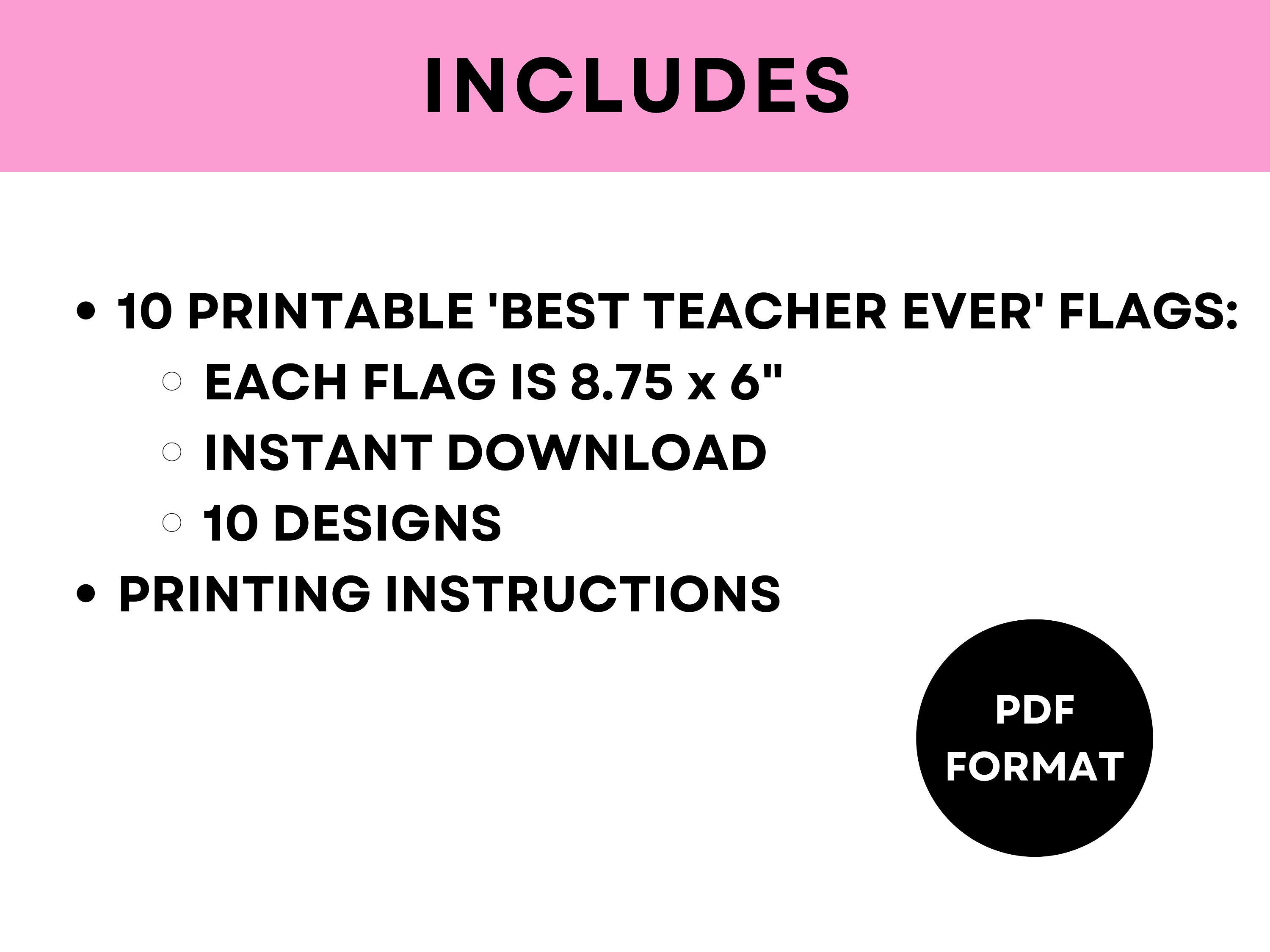 Printable Teacher Appreciation Pennant Flag Printable Best - Etsy