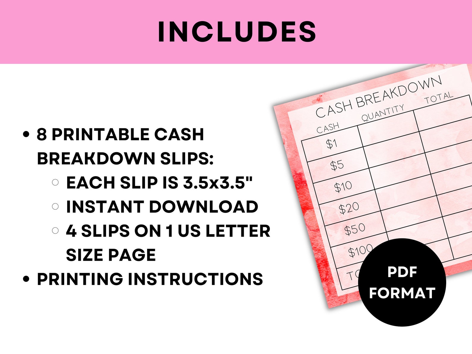 Printable Cash Breakdown Slip Printable Teller Slip Cash Withdrawal ...