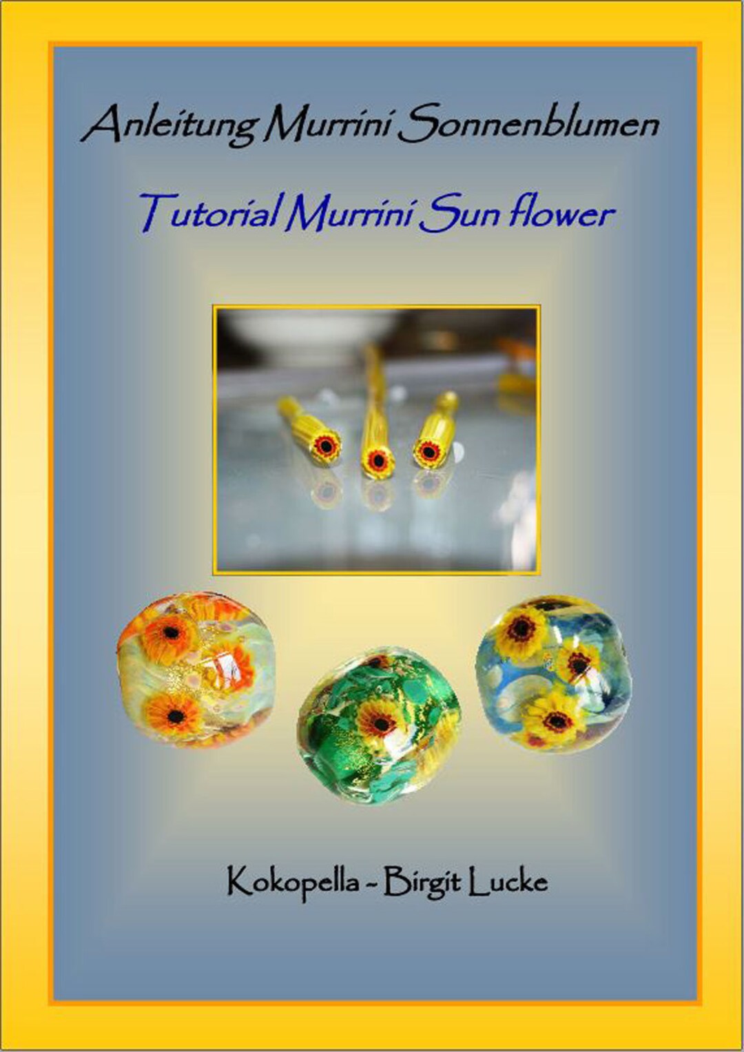 Tutorial Sunflower Murrini Make Itself Murrini by Kokopella - Etsy