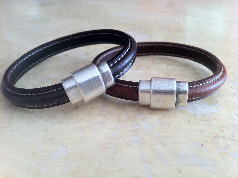 Mens Leather Bracelet Simple Bracelet Gift for Men Plus - Etsy