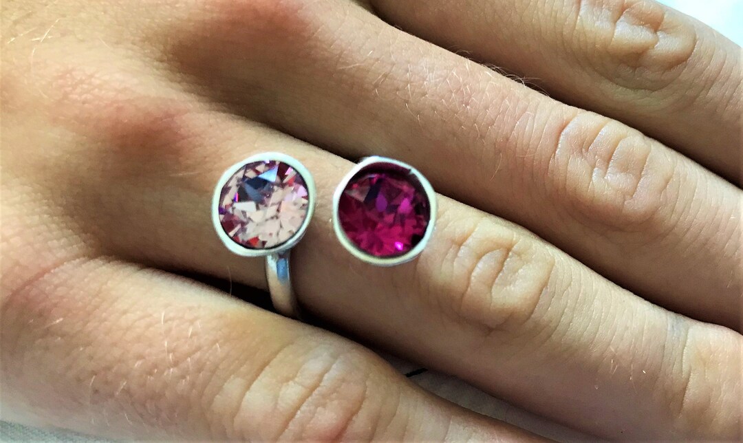 Adjustable Ring, Statement Women Ring, Crystal Ring, Silver Ring ...