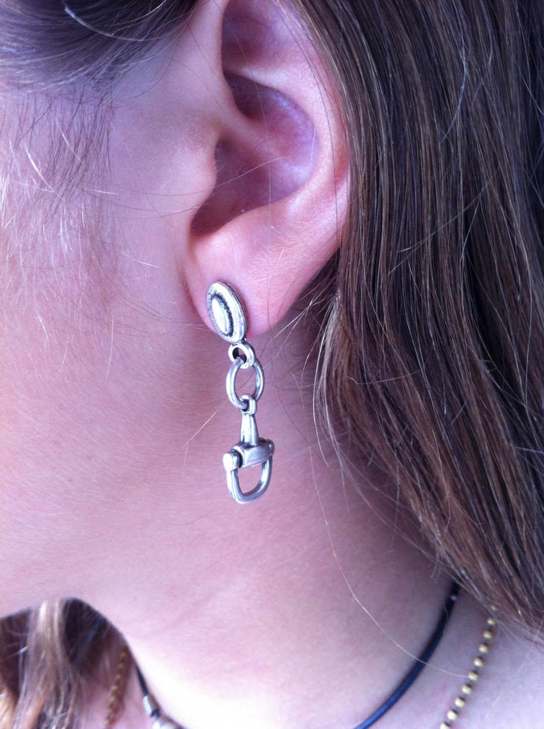 Snaffle Bit Earrings, Women Earrings, Stirrup Horse Earrings, Gift for ...