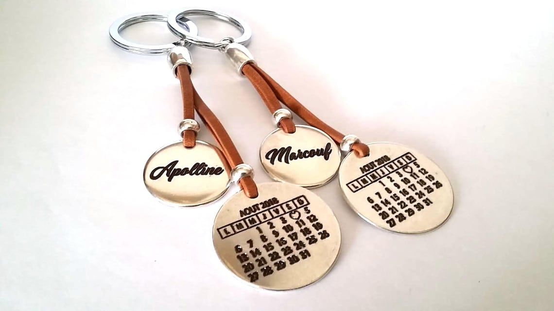 Calendar Keychain Custom Engraved Keychain Personalized - Etsy