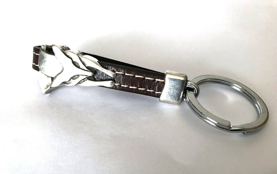 Wolf Keychan Leather Keychain Gift for Wolf Lovers Keychain - Etsy