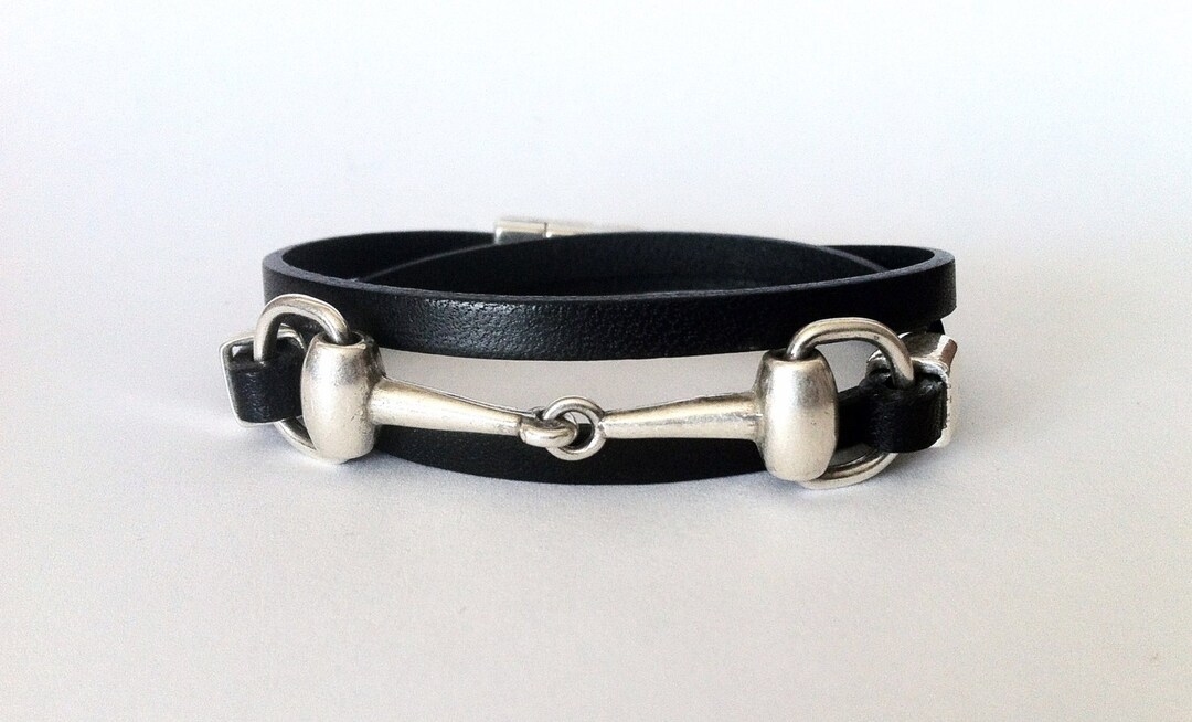 Snaffle Bit Leather Wrap Bracelet, Silver Plated Horse Jewelry - Etsy