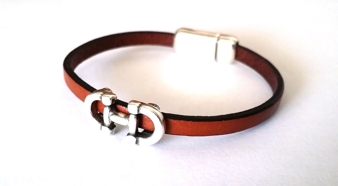 Minimalist Leather Snaffle Bit Bracelet: Silver Plated Horse Jewelry - Etsy