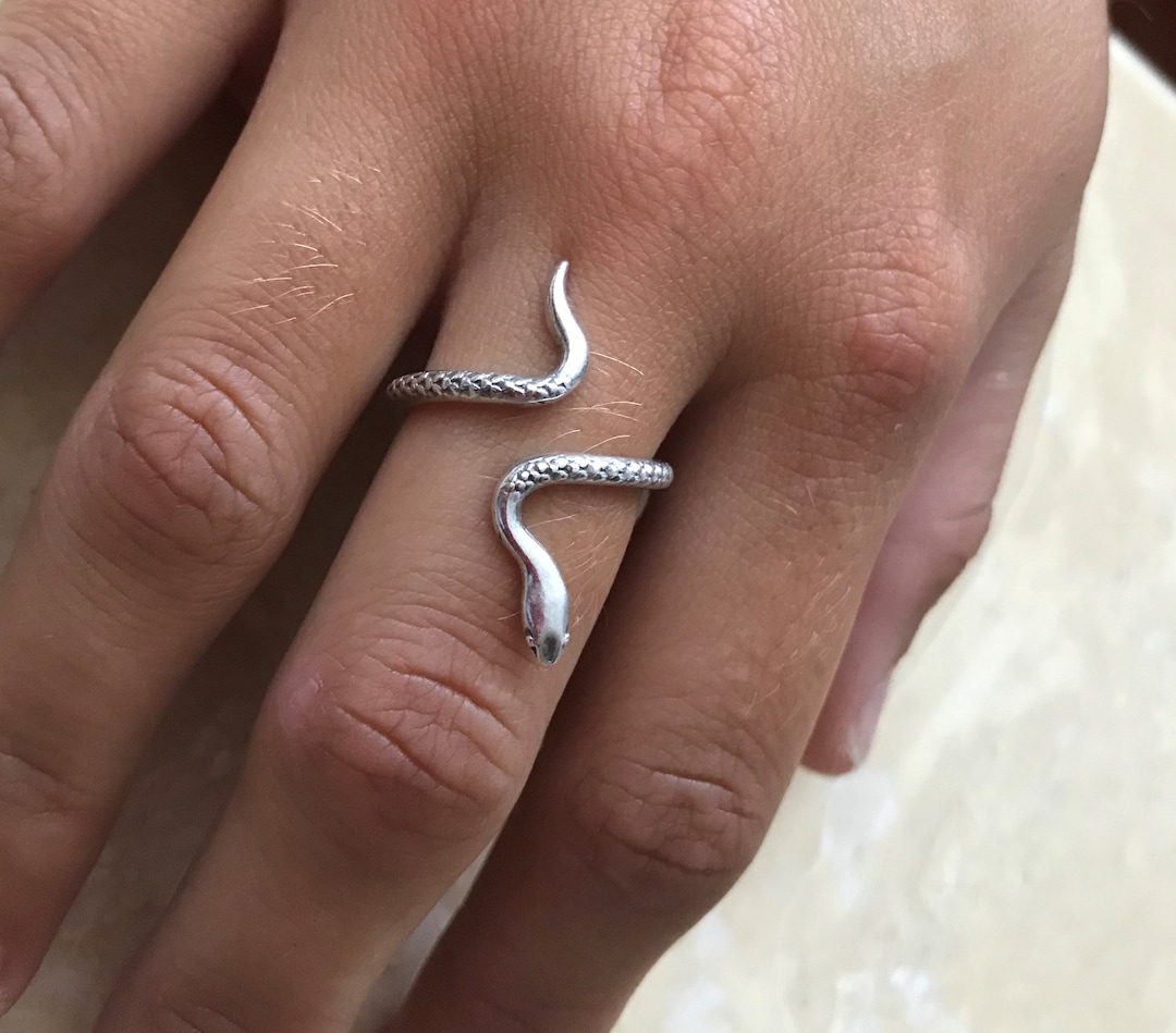 Vintage Snake Ring, Adjustable Snake Ring, Open Snake Ring, Spiral Ring ...