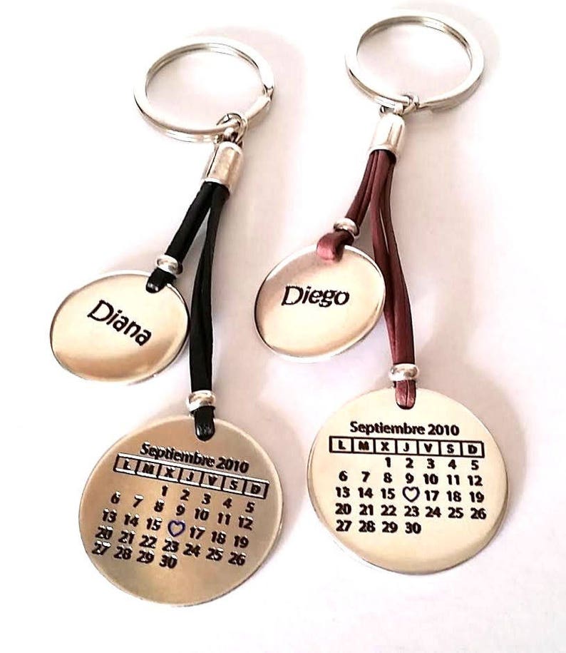 Calendar Keychain Custom Engraved Keychain Personalized - Etsy