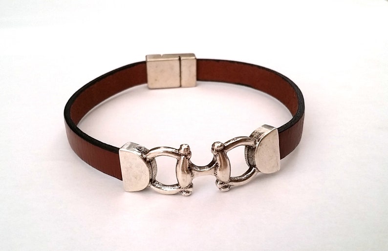 Snaffle Bit Bracelet Leather Bracelet Bit Bracelet Leather | Etsy