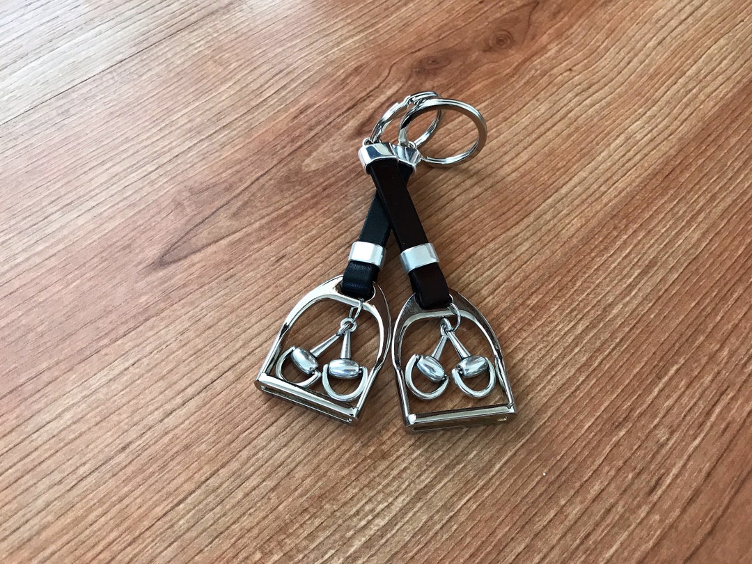 Snaffle Bit Keychain, Horse Keychain Leather, Equestrian Keychain, Gift ...