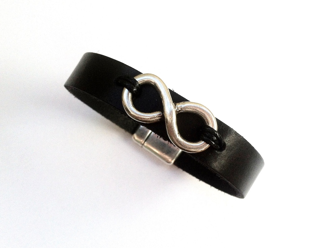 Infinity Symbol Bracelet, Leather Bracelet for Men, Custom Bracelet ...