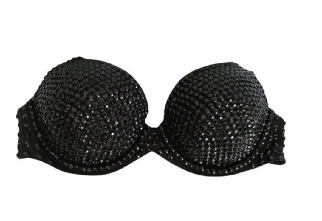 Black Jeweled Bra - Etsy
