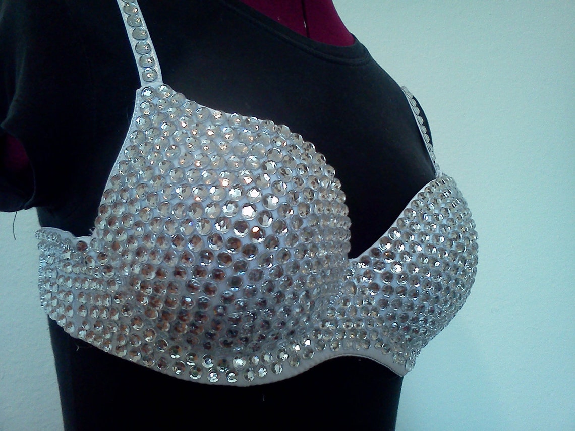 Fully Hand Jeweled Bra (front and Back) - Etsy