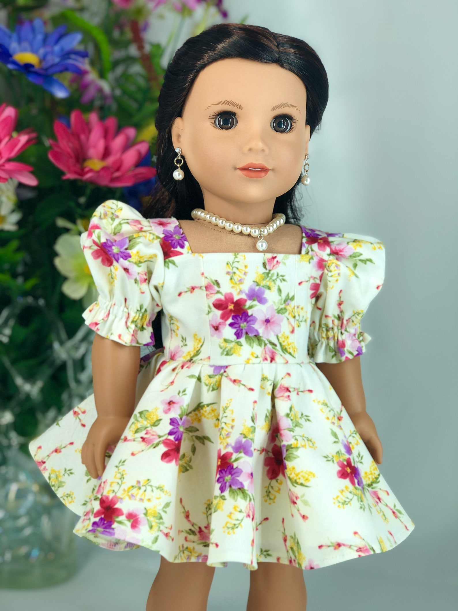 Fits 18 Inch Dolls 18 Inch Doll Clothes Fully Lined Floral Etsy