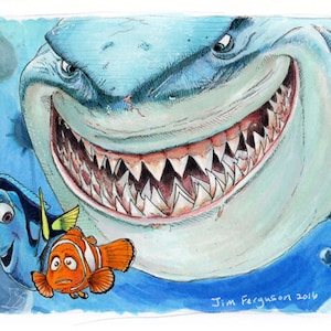 Finding Nemo - Hi I'm Bruce Poster Print by Jim Ferguson - Etsy