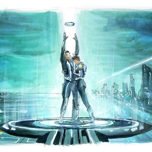 Tron Legacy: Sam and Quorra 5"x11" Poster Print by Jim Ferguson - Etsy