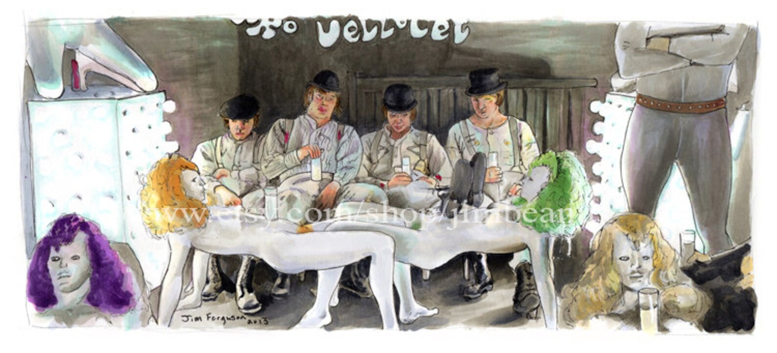 Clockwork Orange Alex and His Three Droogs Art Poster Print - Etsy