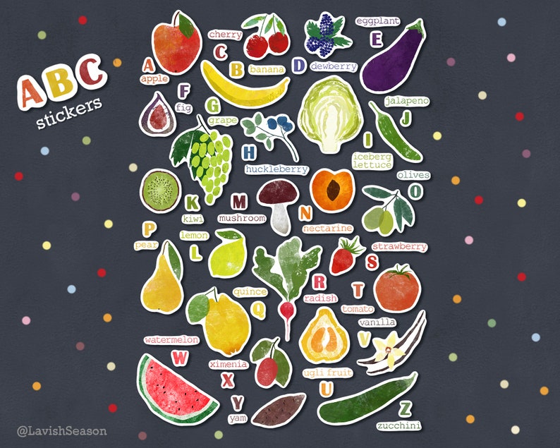 ABC Printable Stickers Instant Download Alphabet Sticker - Etsy