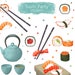 Sticker Sheet – Sushi Party / Journal Planner Stickers, Cute Food ...
