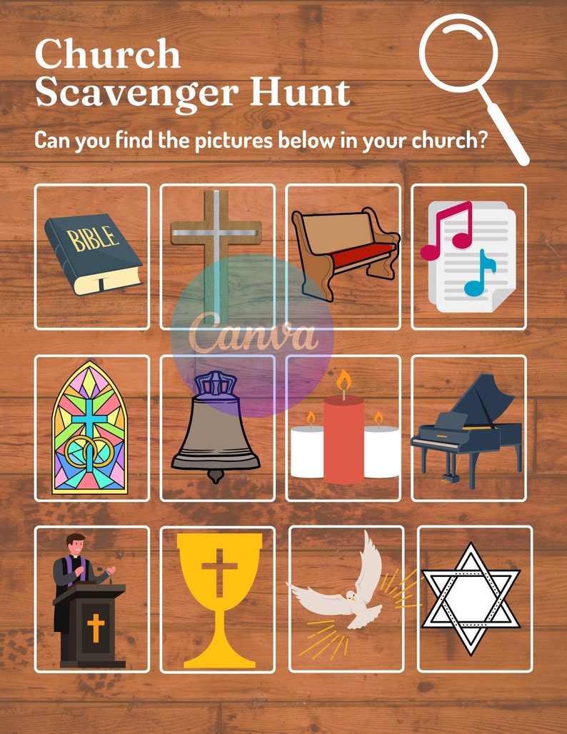 Church Scavenger Hunt Printable Download Digital Kids Vacation Bible ...