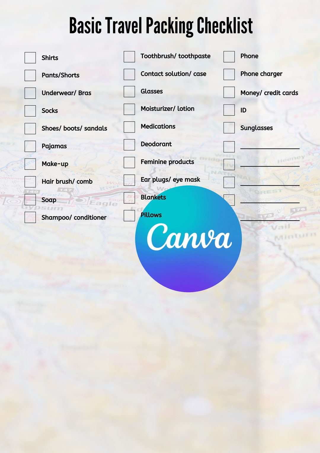 Basic Travel Packing List for Short Vacation/ Carry-on Luggage/ Small ...