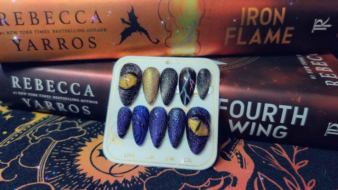 Custom Fourth Wing Inspired Press-on Nails! Made to Order. - Etsy