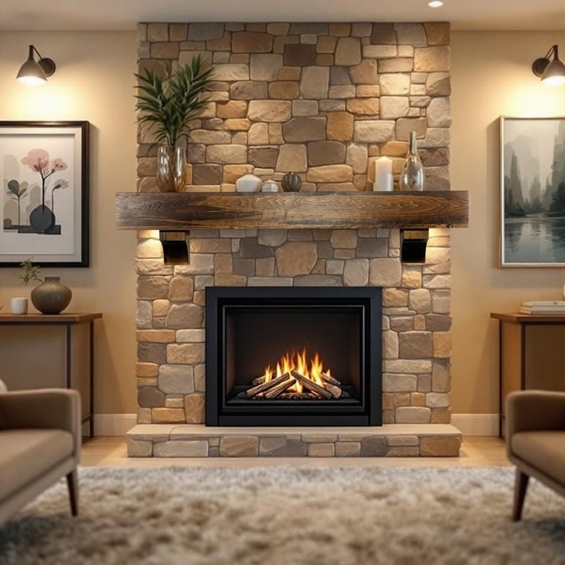 Mantle With Corbels Wood - Etsy