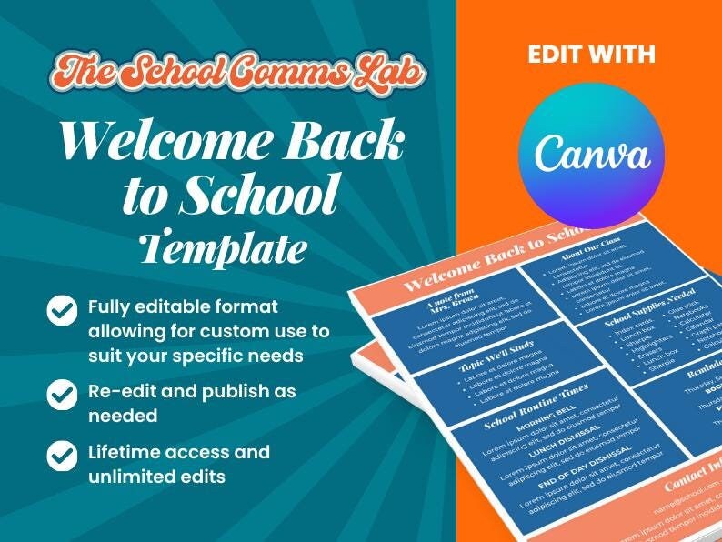 Welcome Back to School Template - Etsy