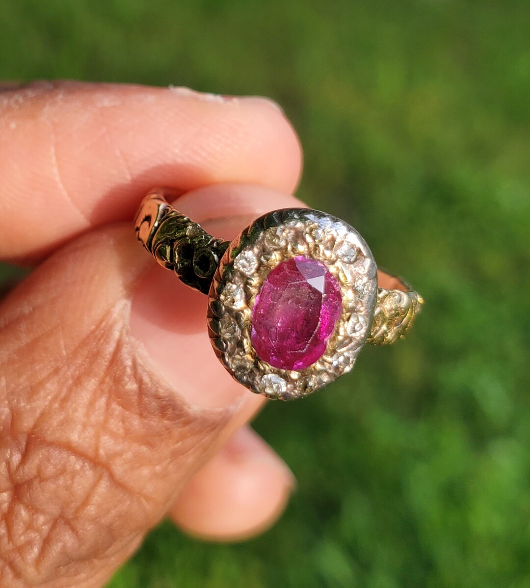 Georgian Ruby Diamond Ring 1770 Antique - Etsy