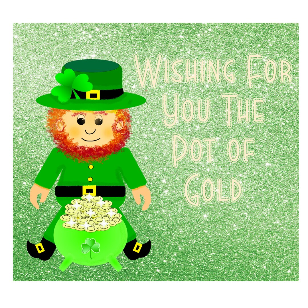 St. Patricks Day Card, Pot of Gold Design, Handmade Card - Etsy
