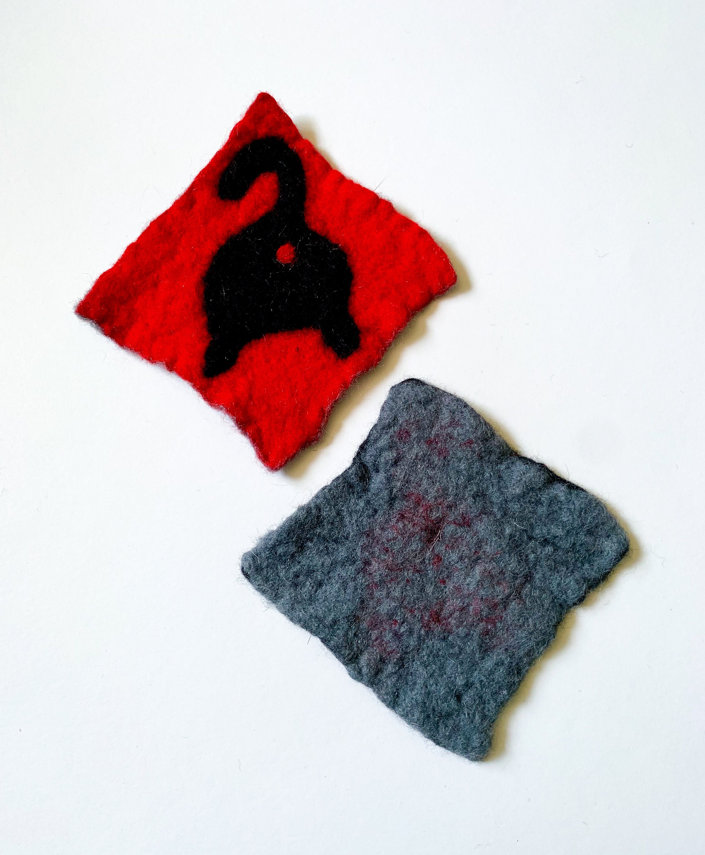 Cat Butt Coasters Set of 2 Felt Cat Coasters Cat - Etsy