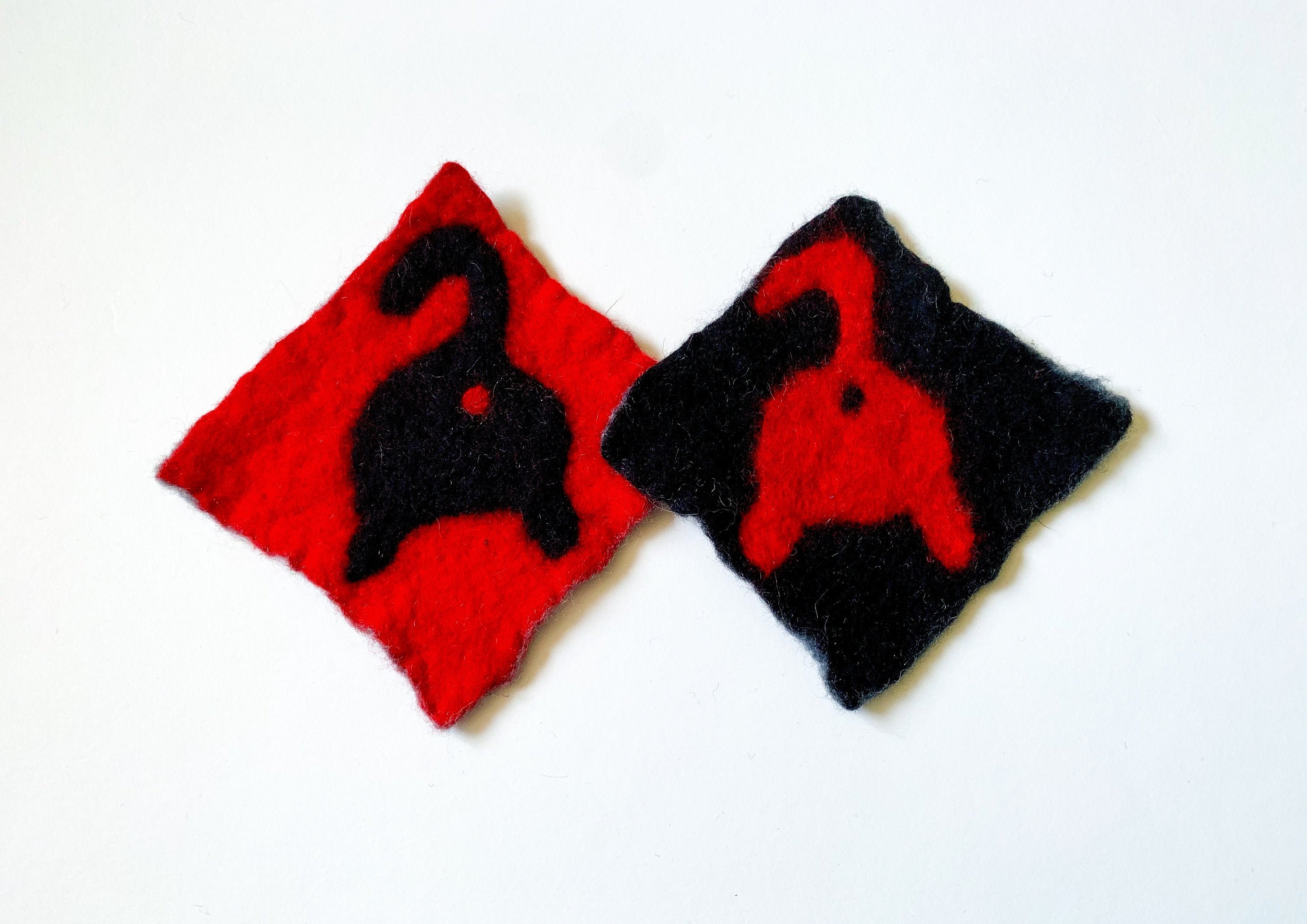 Cat Butt Coasters Set of 2 Felt Cat Coasters Cat - Etsy