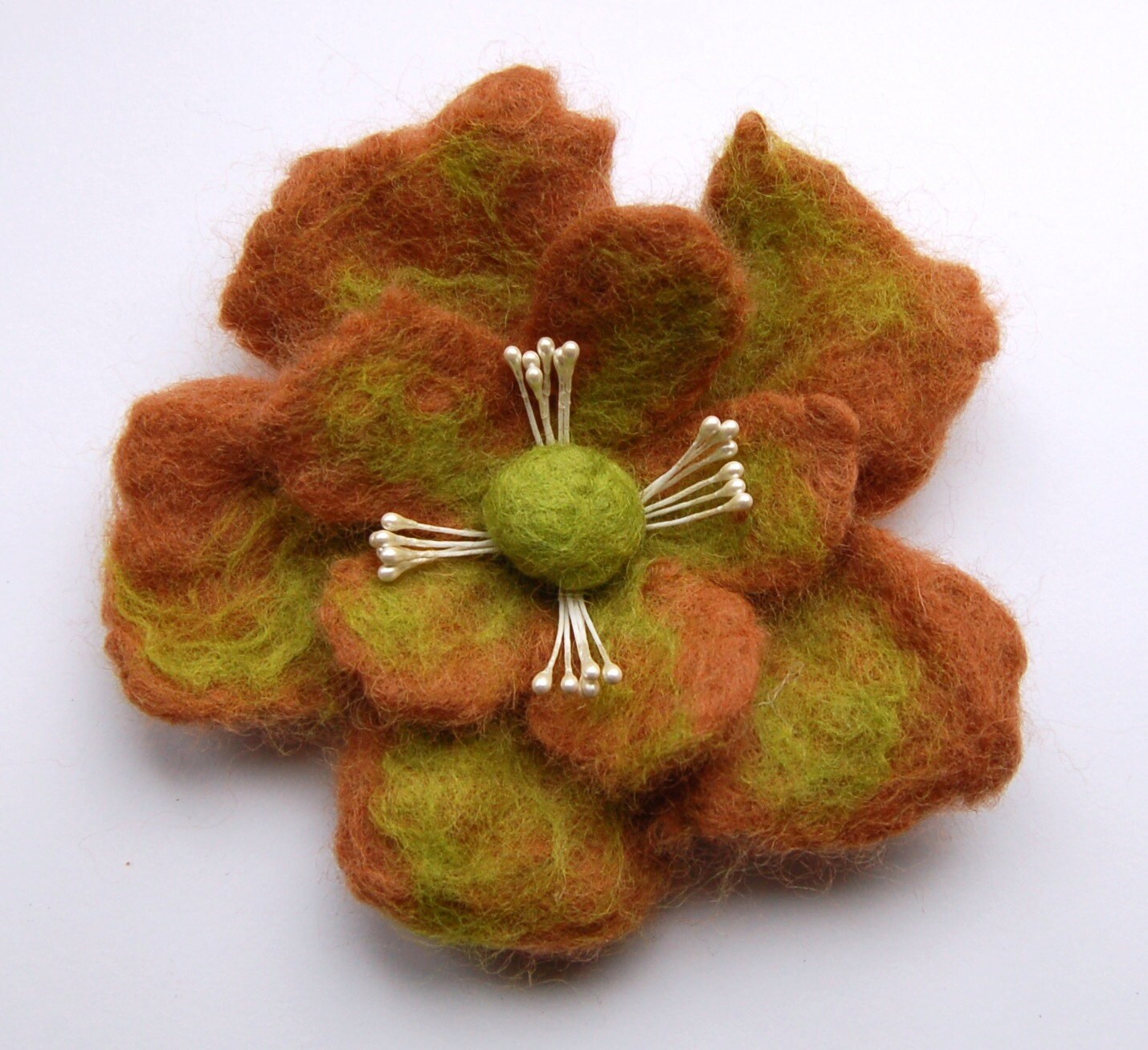 Flower Pin Brooch Felt Wet Felted Wool Flower Pin Felt - Etsy