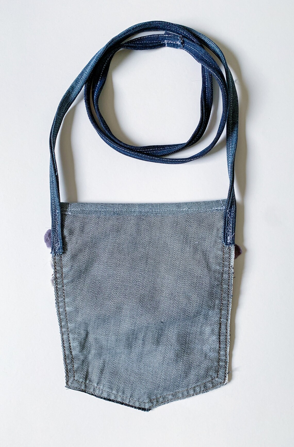 Upcycled Denim Bag Recycled Denim Pocket Felted Flowers - Etsy