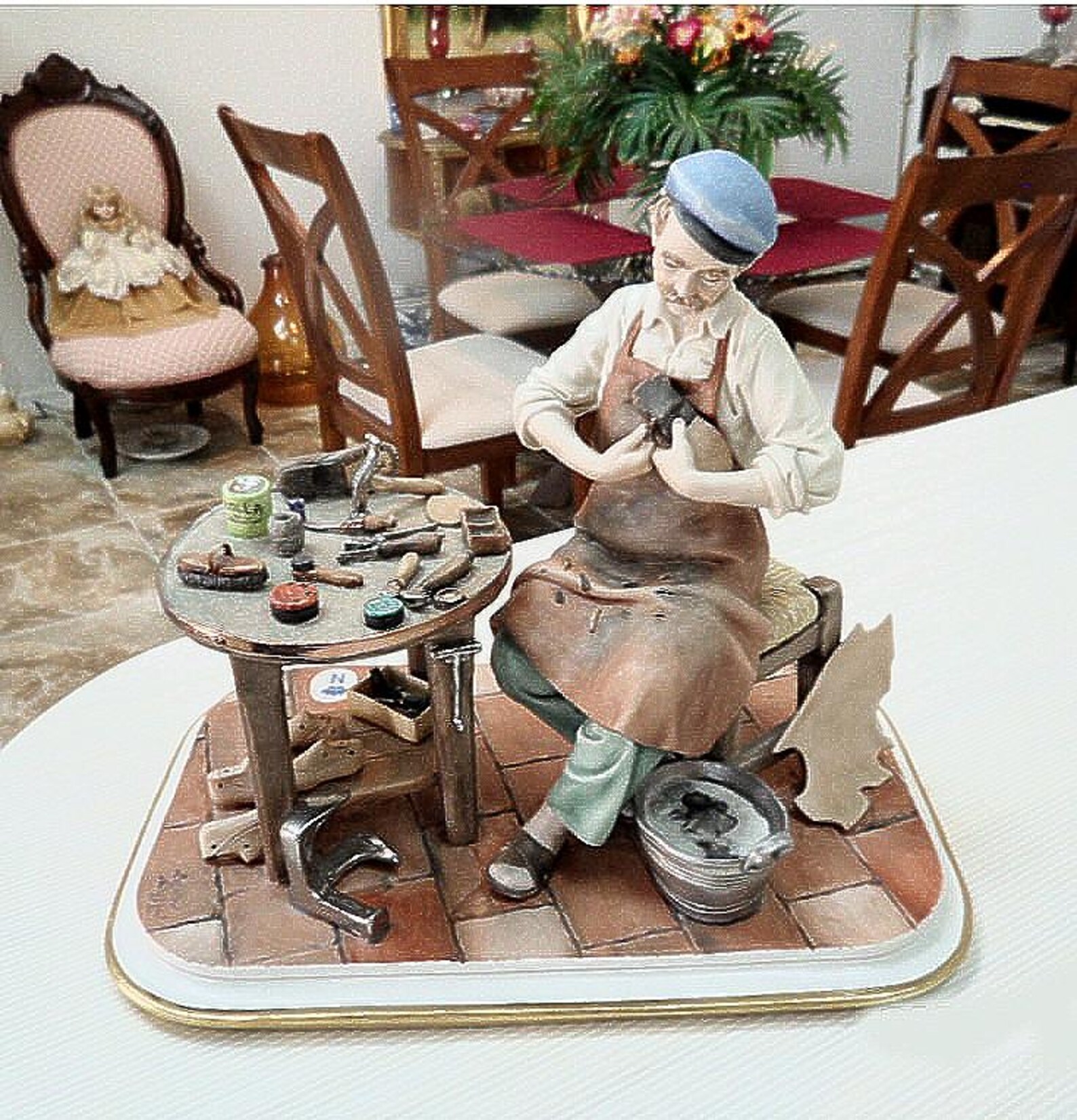 VINTAGE ESTATE Capodimonte Sculpture "cobbler" by Celebrated Italian ...