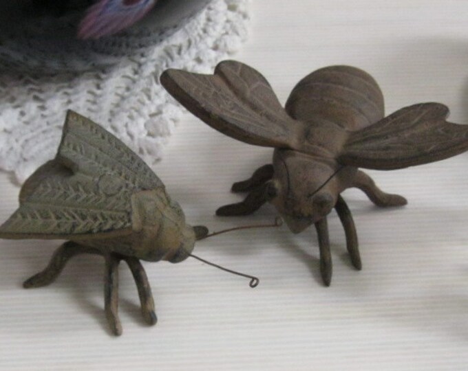 Huge Darling Vintage CAST IRON Bug INSECT Figurals / Paperweights - A ...