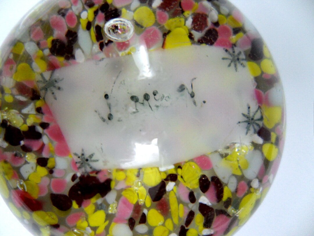 Antique 1880's Frit Mourning Paperweight by Millville Glass Co. Labeled ...