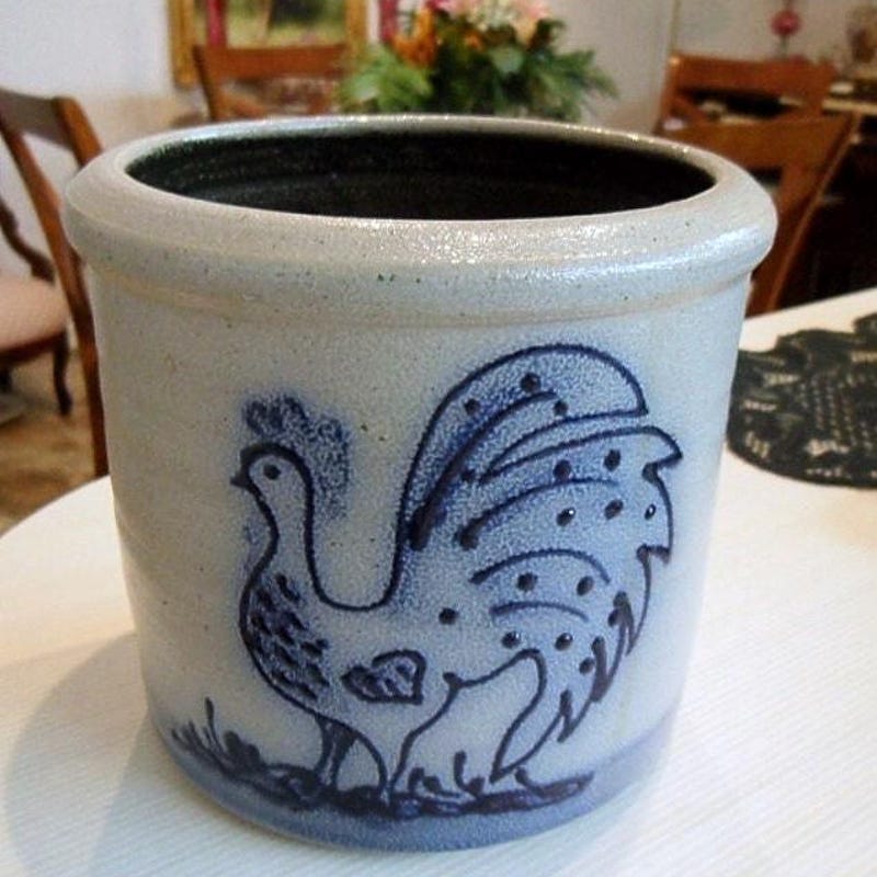 Rooster Crock Stoneware - Etsy