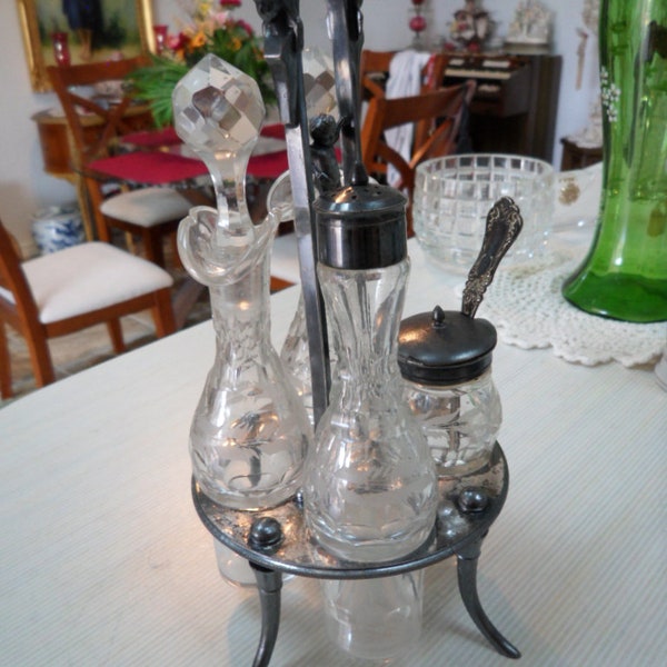 Antique Silverplate Condiment Set - Etsy