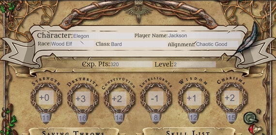 Fillable PDF Woodland Themed Dnd 5e Character Sheet - Etsy