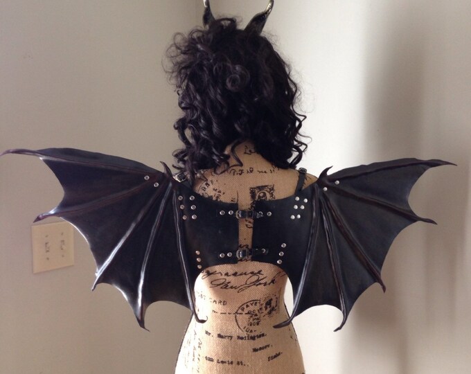 Dragon Bat Demon Leather Wearable Halter Wings - Etsy