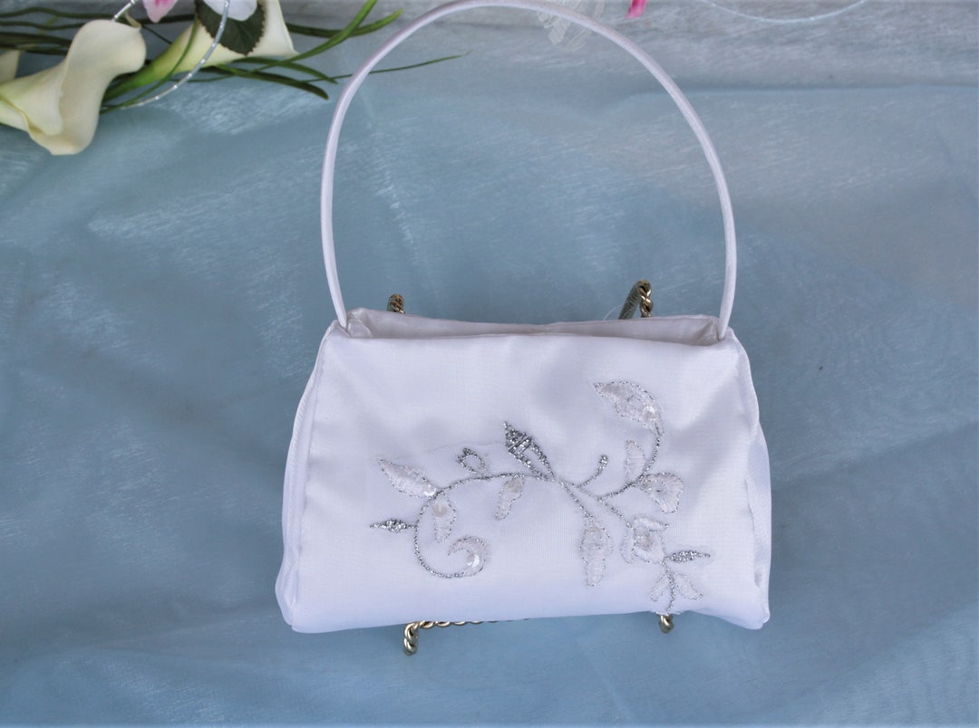 Whitw Handbag for Wedding, Handle Bag for the Girl's First Communion ...